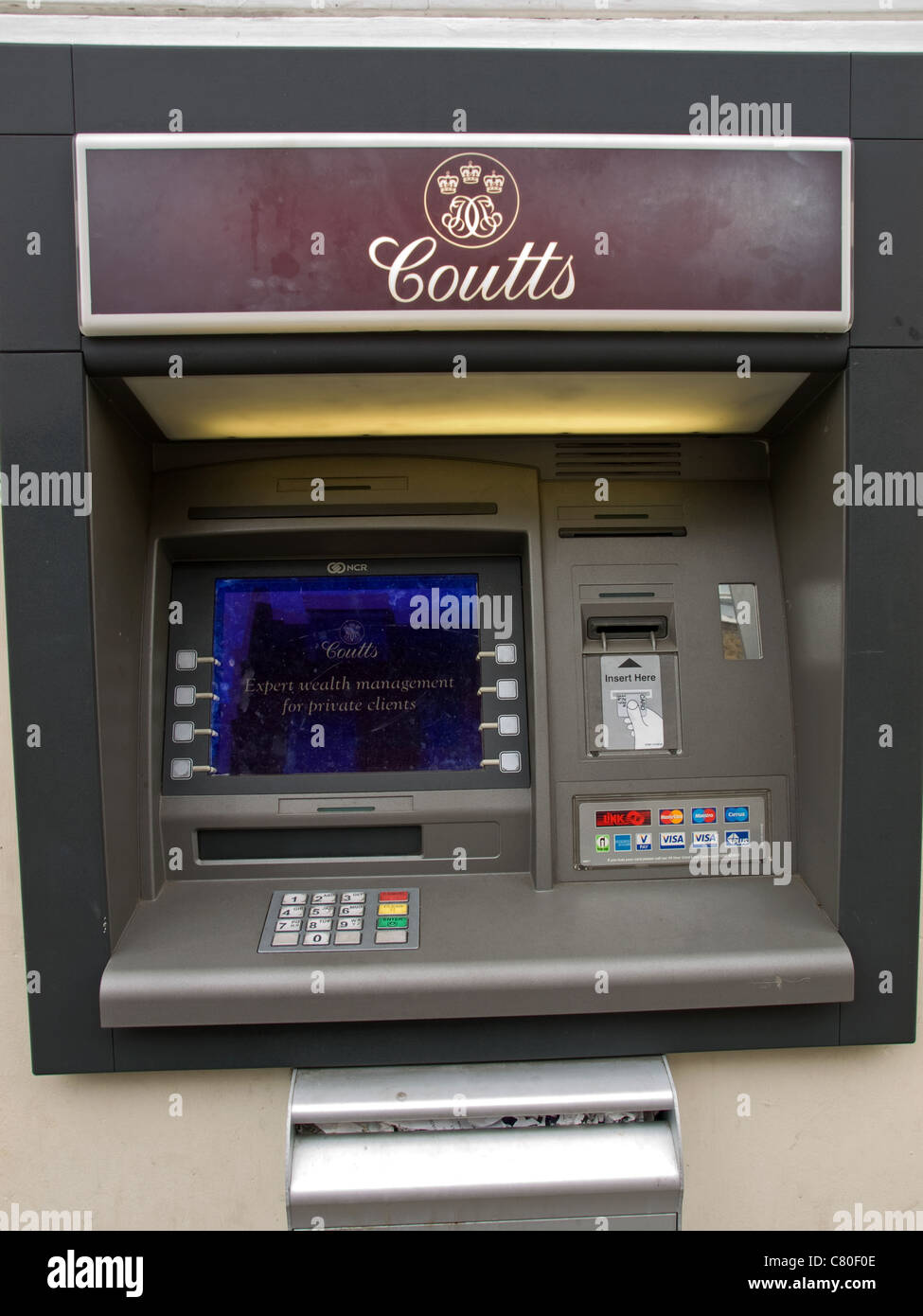 Coutts cash point machine Windsor Berkshire England UK Stock Photo - Alamy