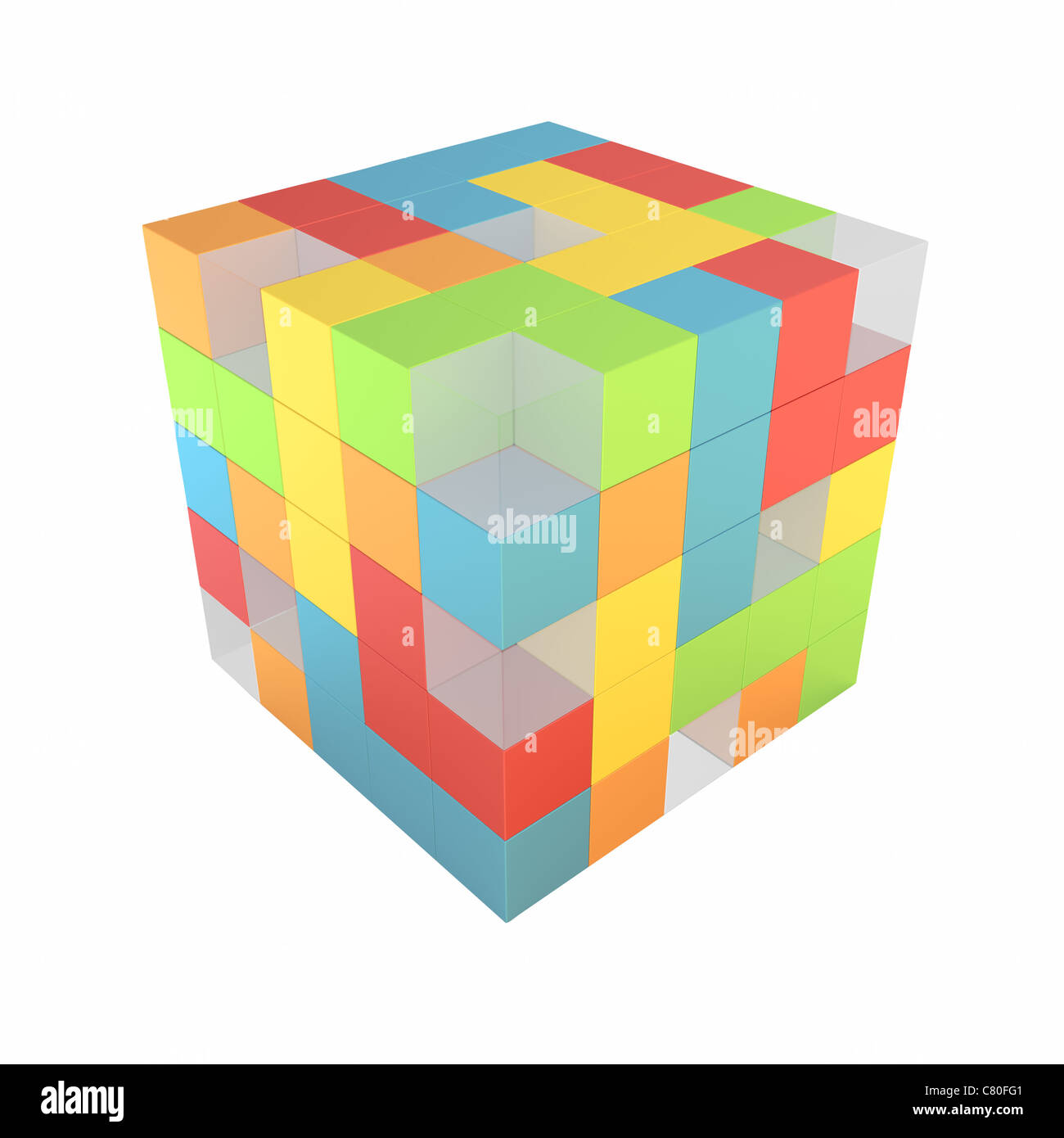 Abstract colored cube - with clipping path Stock Photo - Alamy