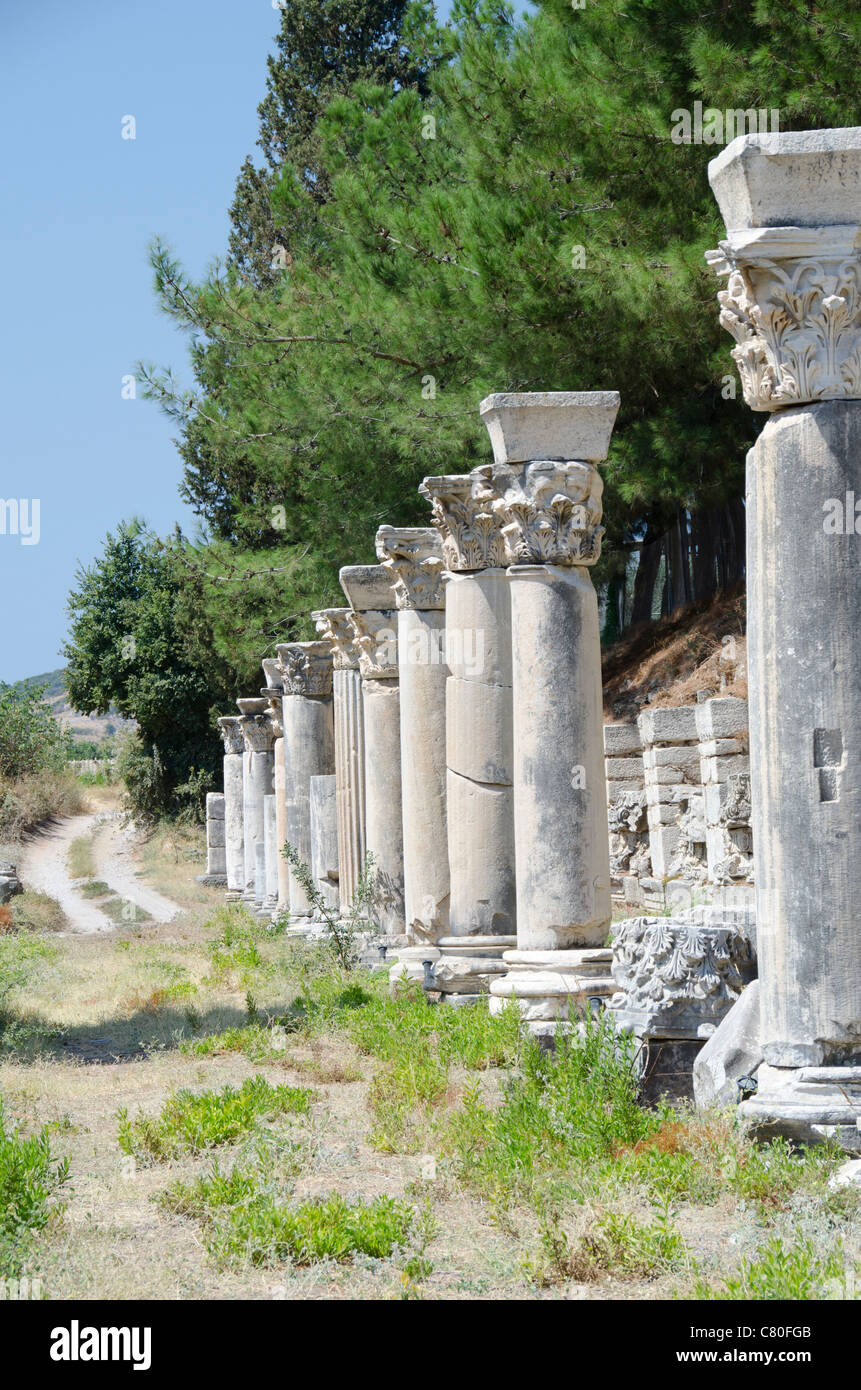 Turkey, Ephesus. Important ancient colonnade, Harbour Street (aka ...
