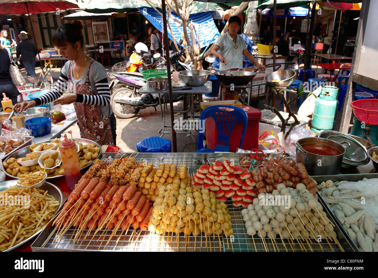 Thailand, Bangkok, Street restaurant in Tha Chang street Stock Photo ...
