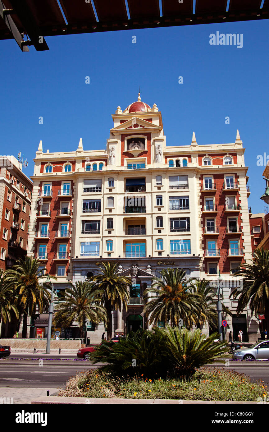 Historic buildings in the center of Malaga Costa del Sol Andalusia ...