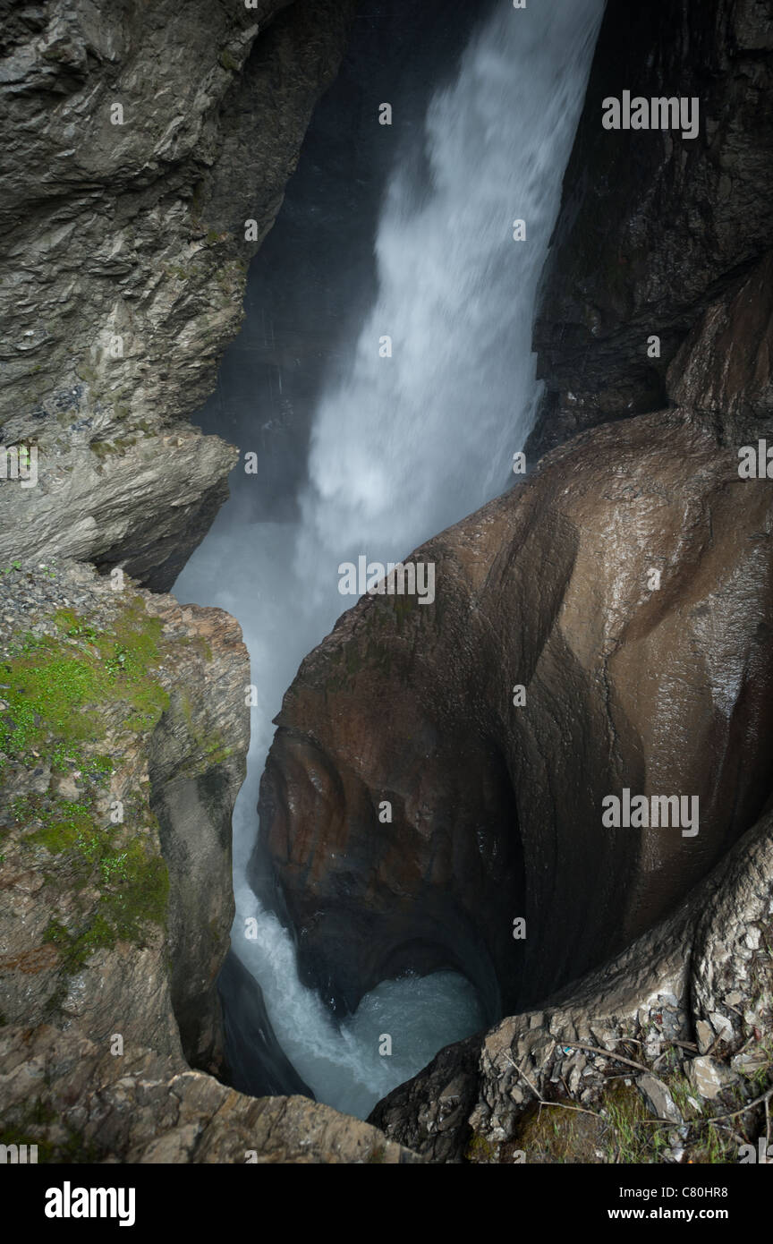 The largest subterranean waterfalls in Europe, the Trummelbach Falls ...