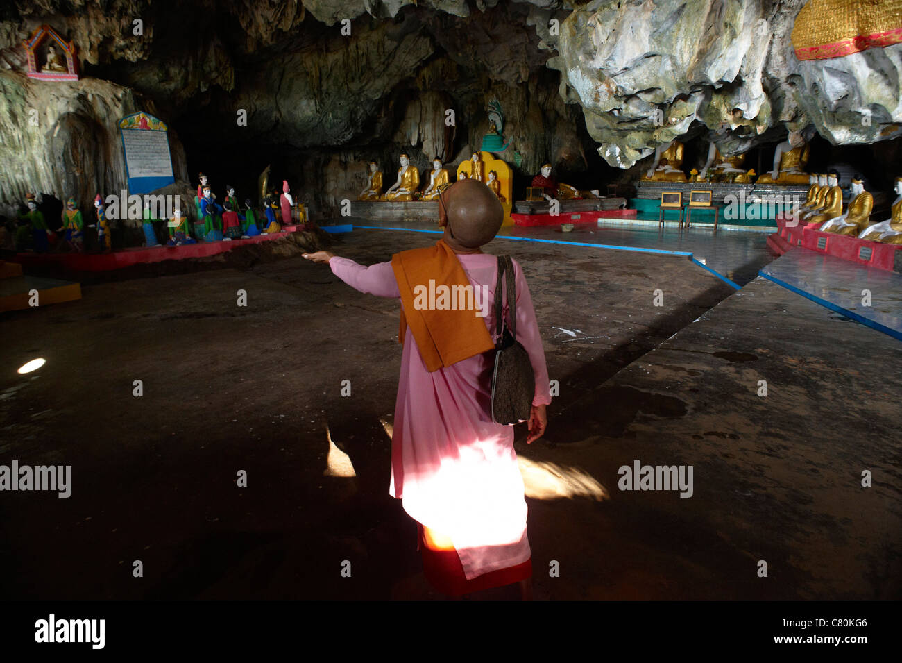 Myanmar, Burma, Mon state, Payin Gyi Gu, Grotto Buddhist Pagoda Stock ...