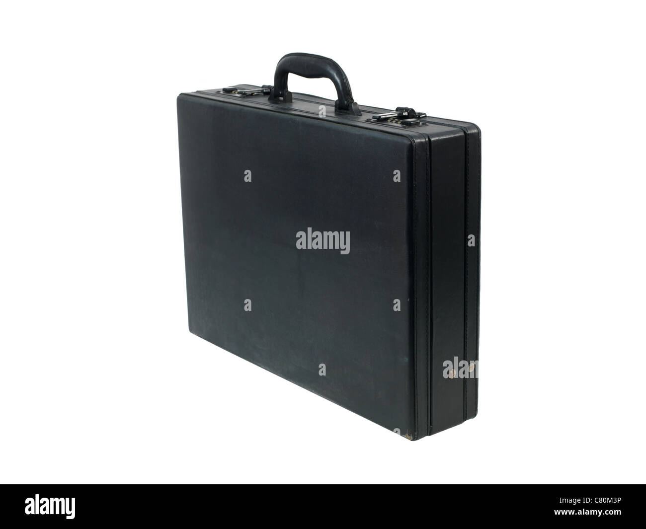 A black old fashioned business brief case Stock Photo - Alamy
