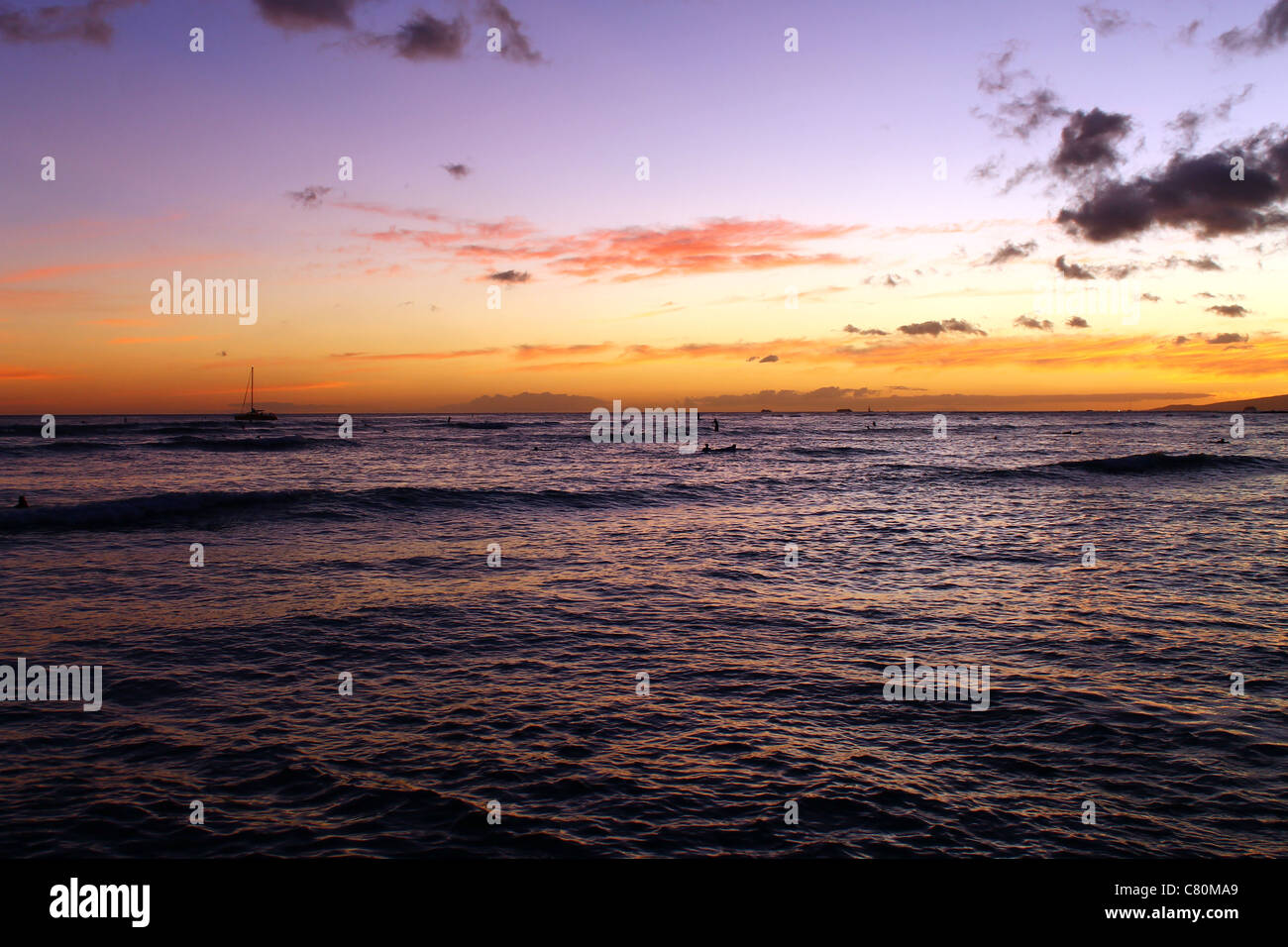 The far Sunset Stock Photo - Alamy
