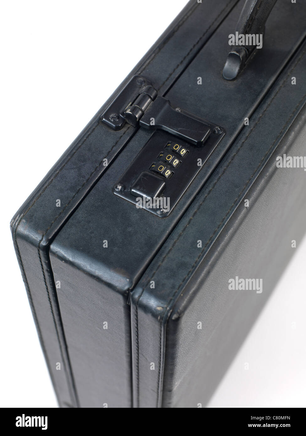 A black old fashioned business brief case Stock Photo - Alamy