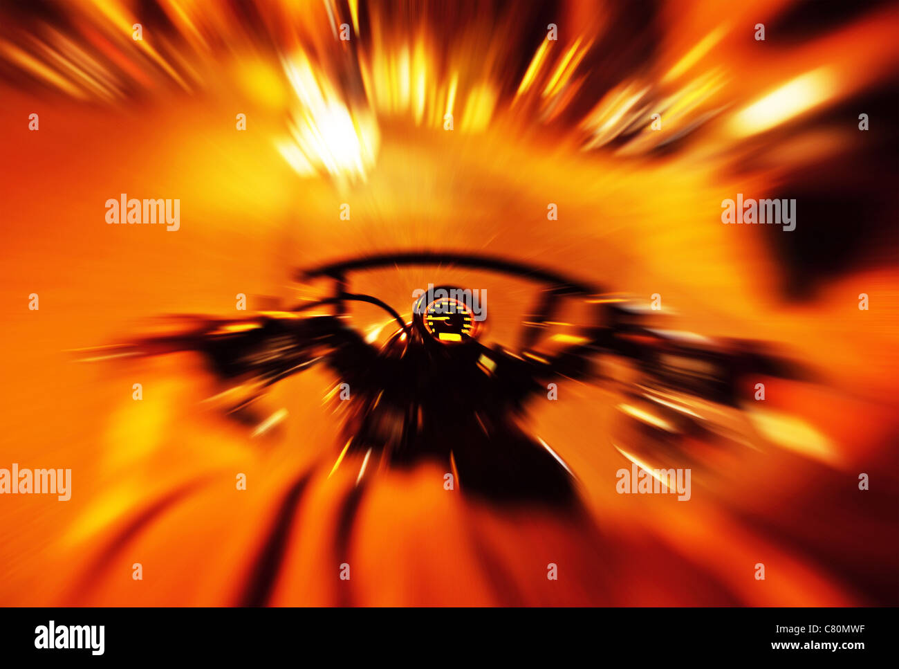 Abstract red slow motion speed background, selective focus on ...