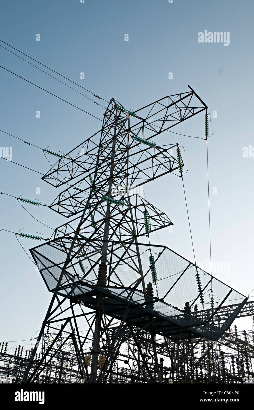 an urban electrical substation in the uk Stock Photo - Alamy