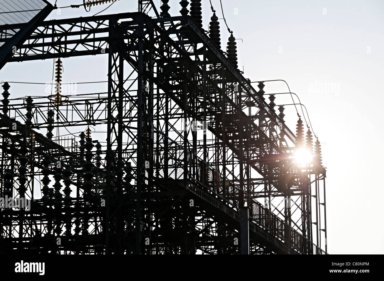 an urban electrical substation in the uk Stock Photo - Alamy