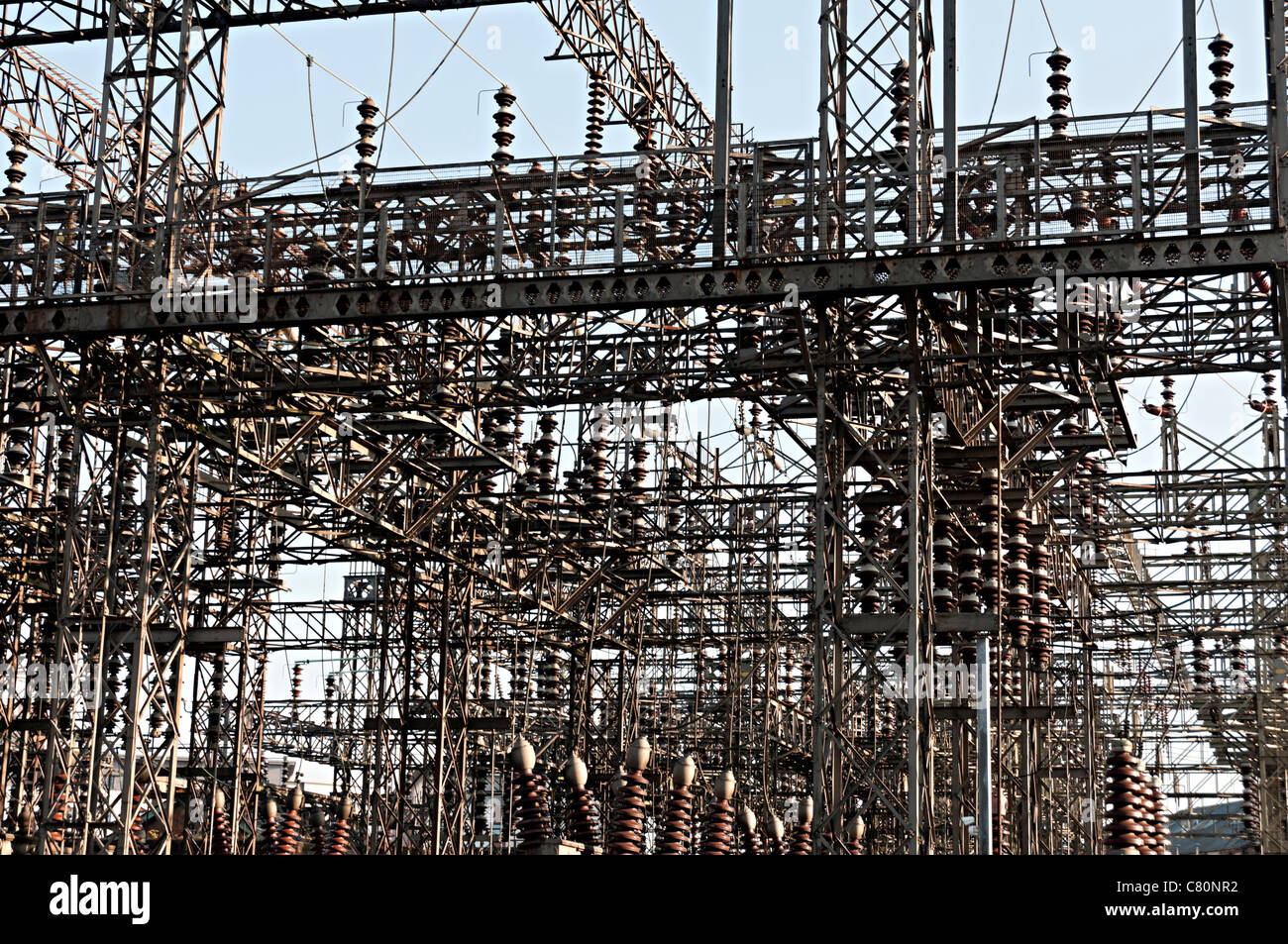 an urban electrical substation in the uk Stock Photo - Alamy