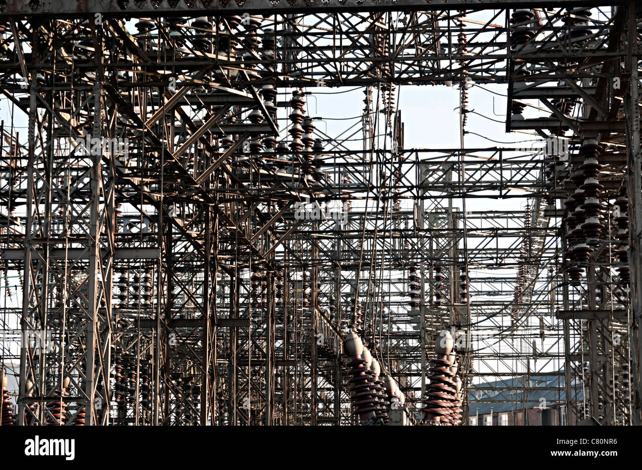 an urban electrical substation in the uk Stock Photo - Alamy