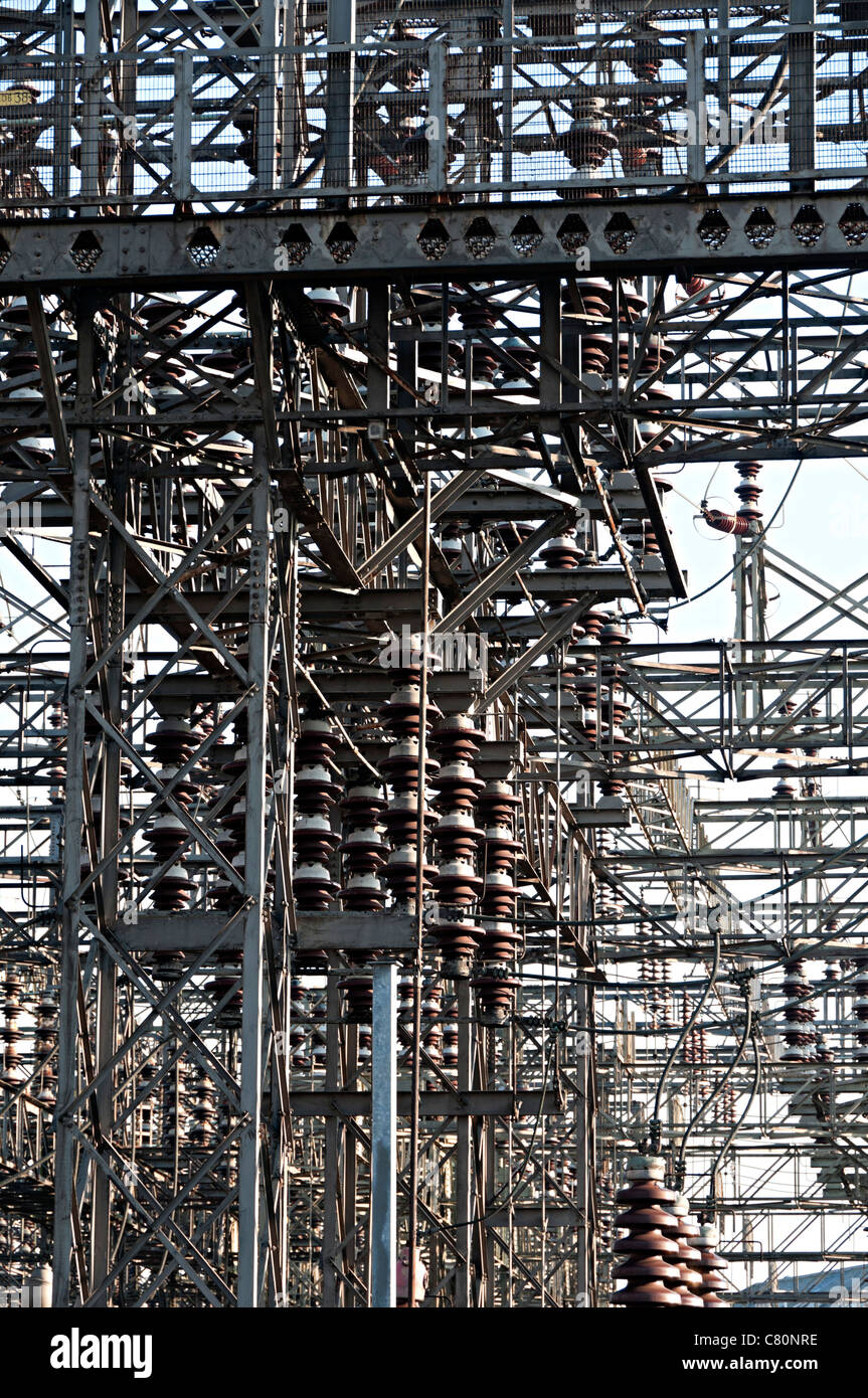 an urban electrical substation in the uk Stock Photo - Alamy