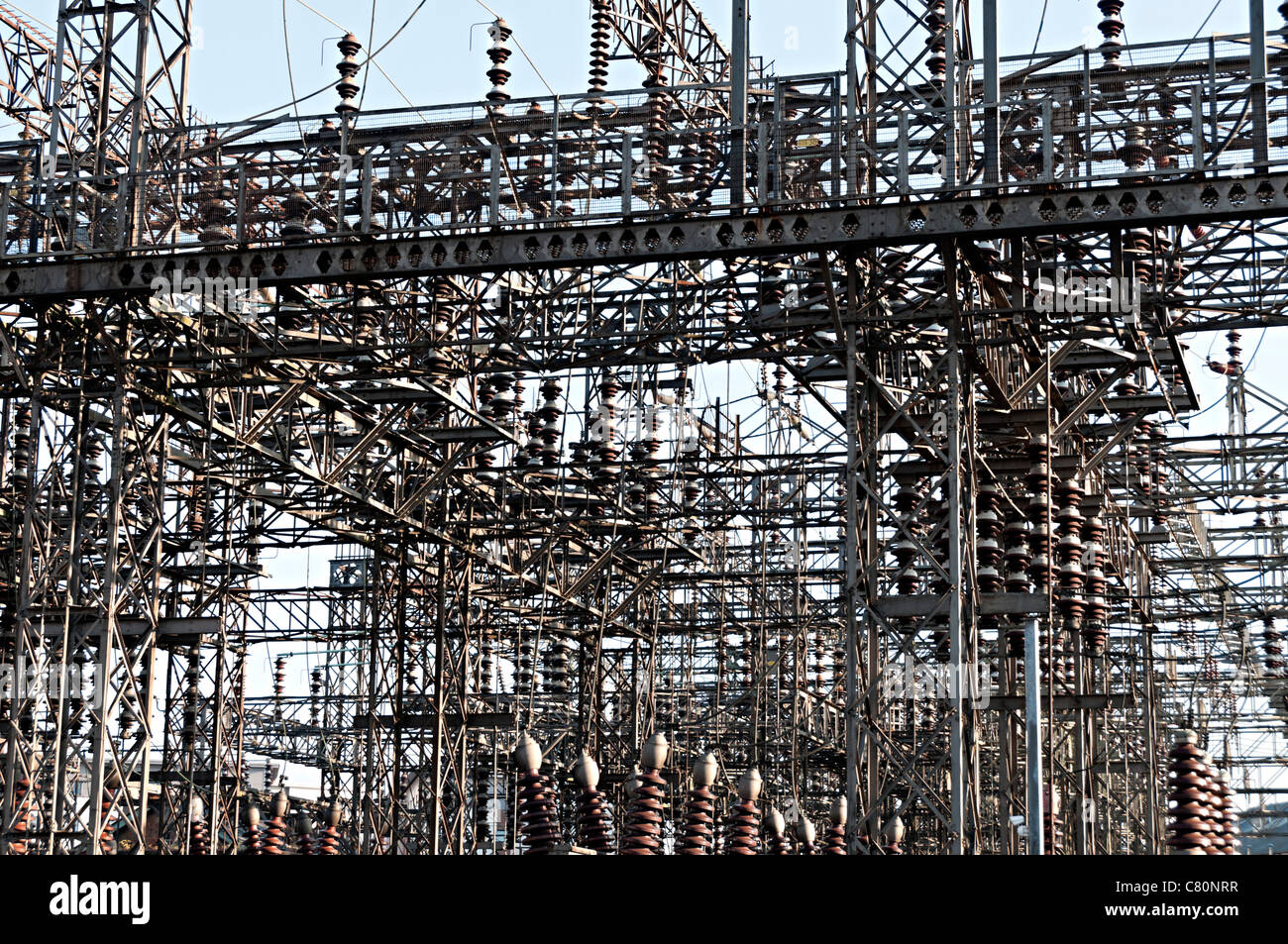an urban electrical substation in the uk Stock Photo - Alamy