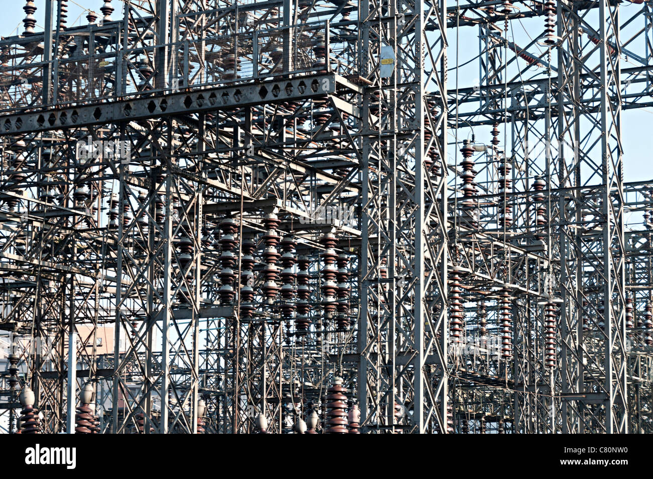 an urban electrical substation in the uk Stock Photo - Alamy