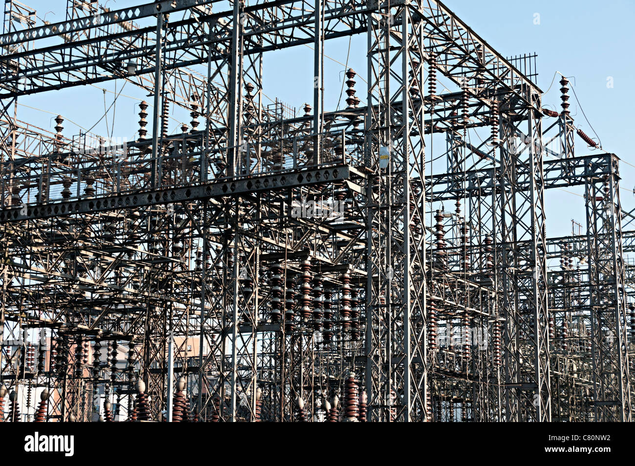 an urban electrical substation in the uk Stock Photo - Alamy