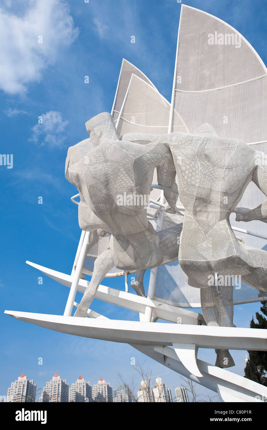 Public art in Xinghai Square, Dalian,China Stock Photo - Alamy
