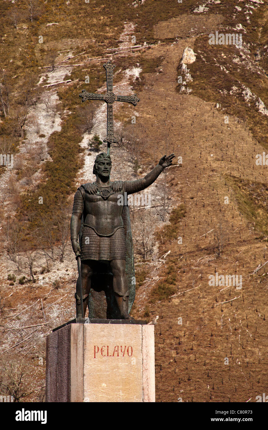Statue of Don Pelayo Santuario de Covadonga Asturias Spain Stock Photo ...