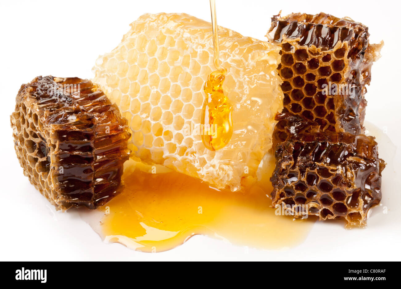 Close up view of honeycombs Stock Photo - Alamy