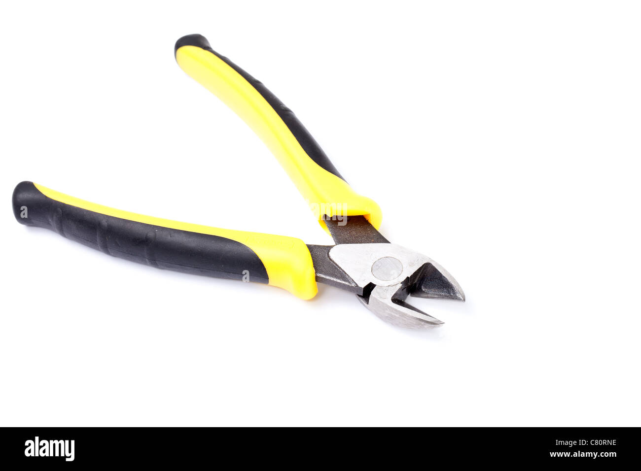 Professional yellow wire cutter isolated on white background Stock ...