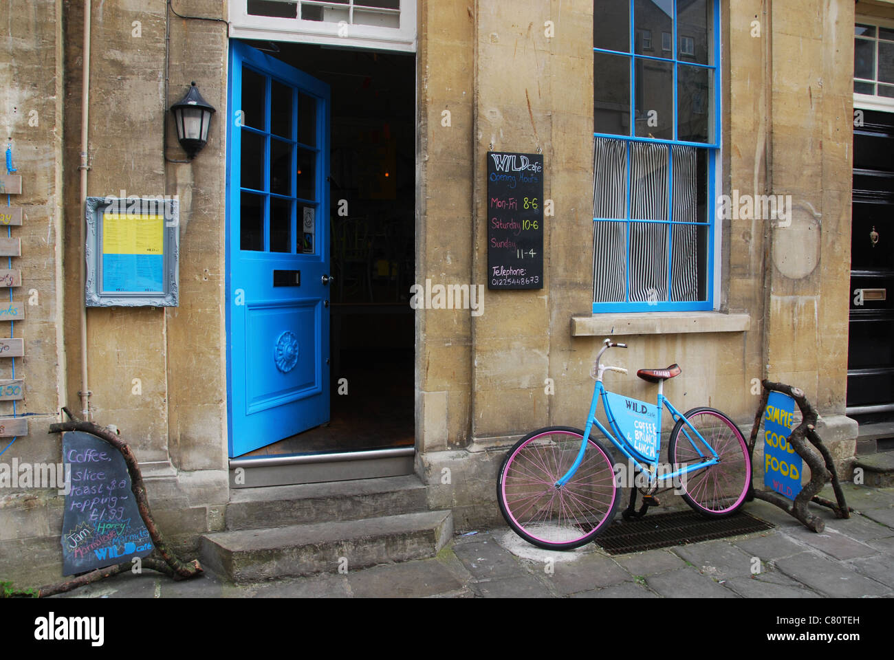 entry to the Wild Cafe Bath UK Stock Photo - Alamy