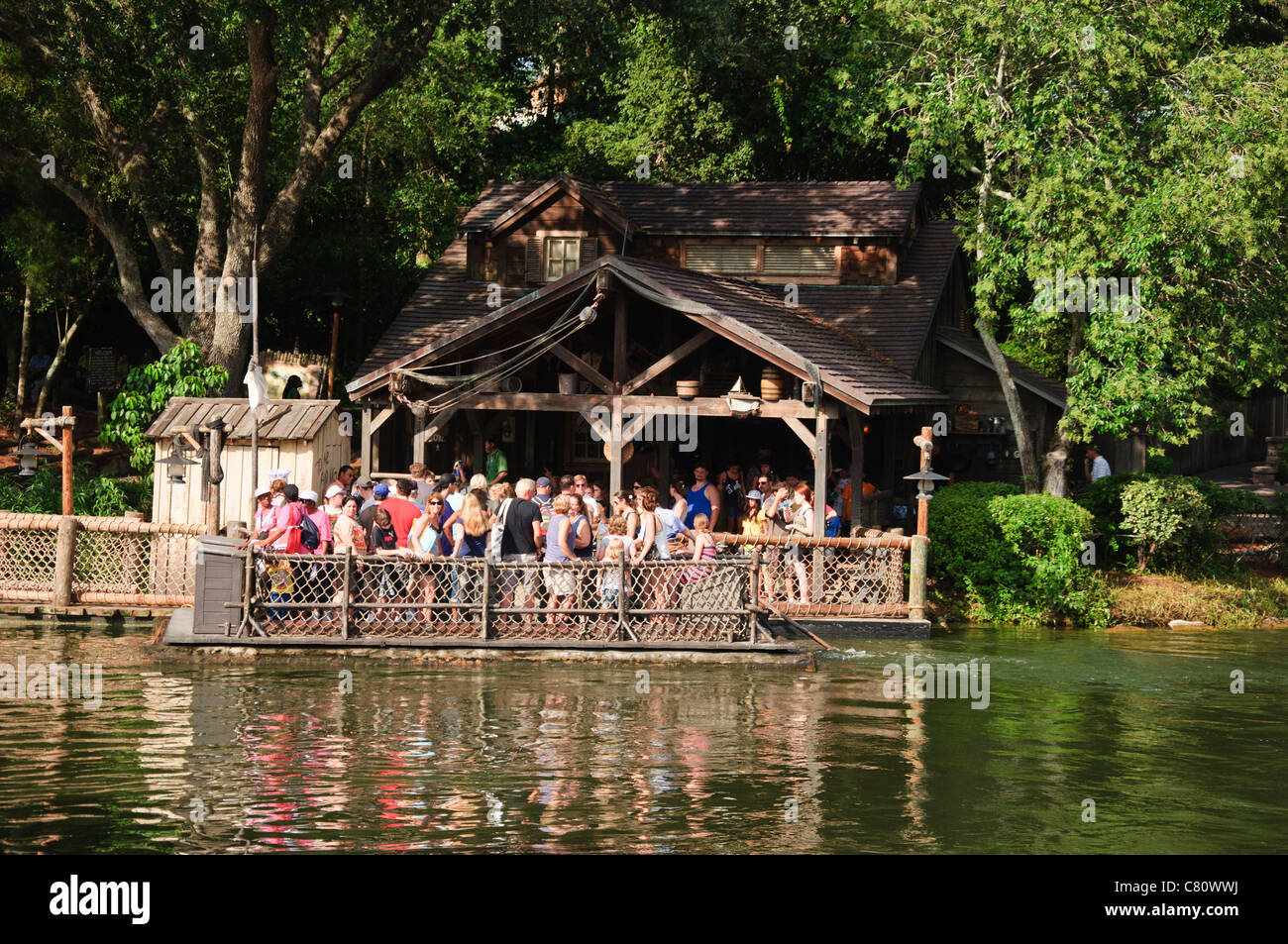 tom sawyer island barge raft in magic kingdom Stock Photo - Alamy