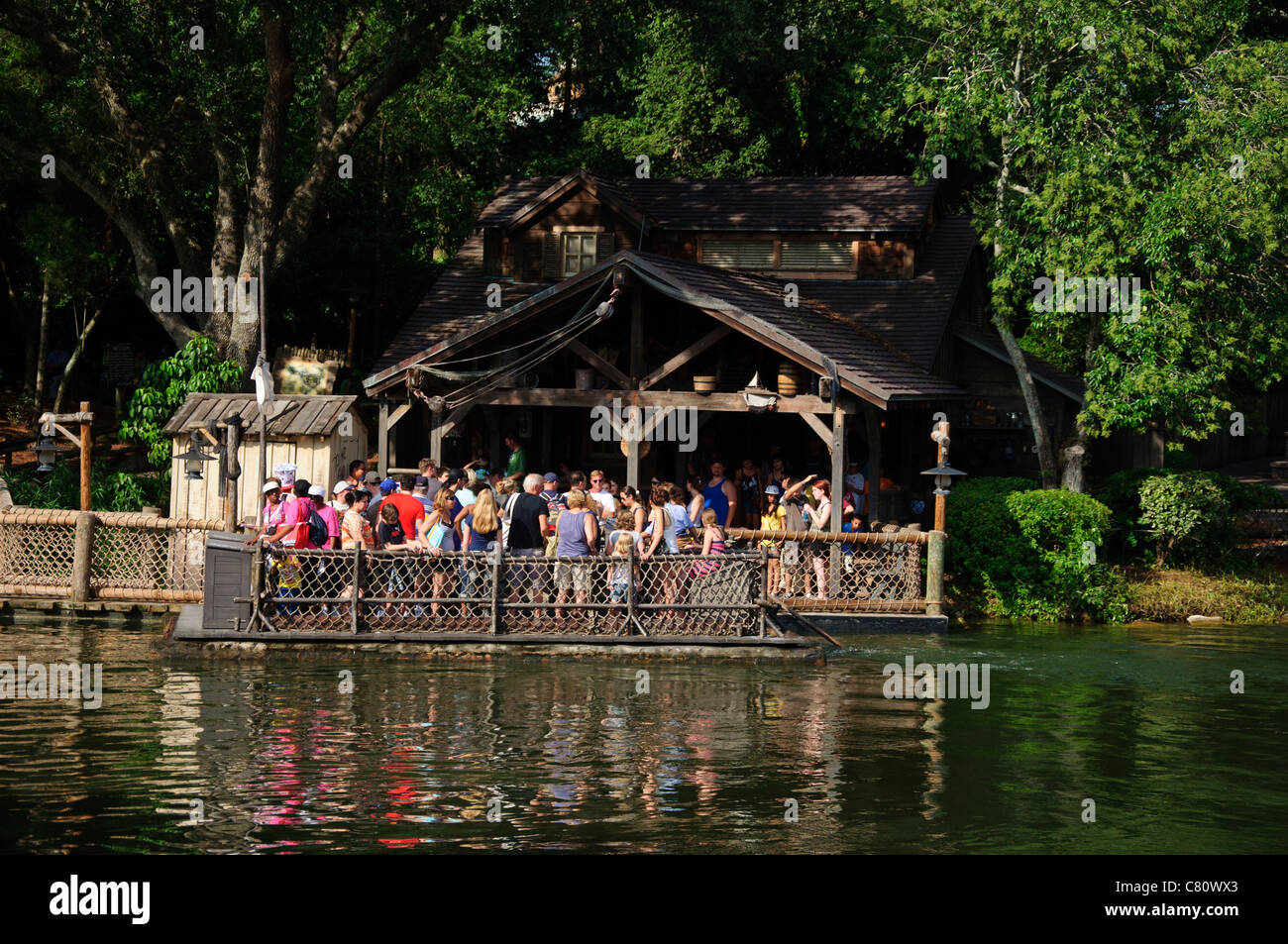 tom sawyer island barge raft in magic kingdom Stock Photo - Alamy