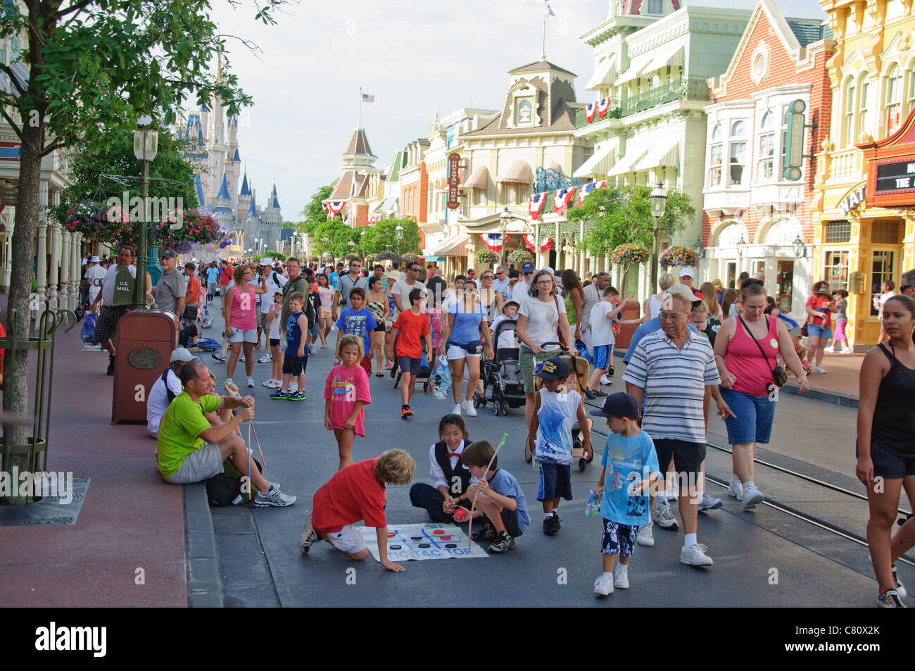 main st usa magic kingdom florida with street entertainers and mobile ...
