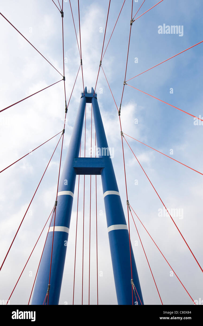 Suspension bridge over the Malan river, Dalian,China Stock Photo - Alamy