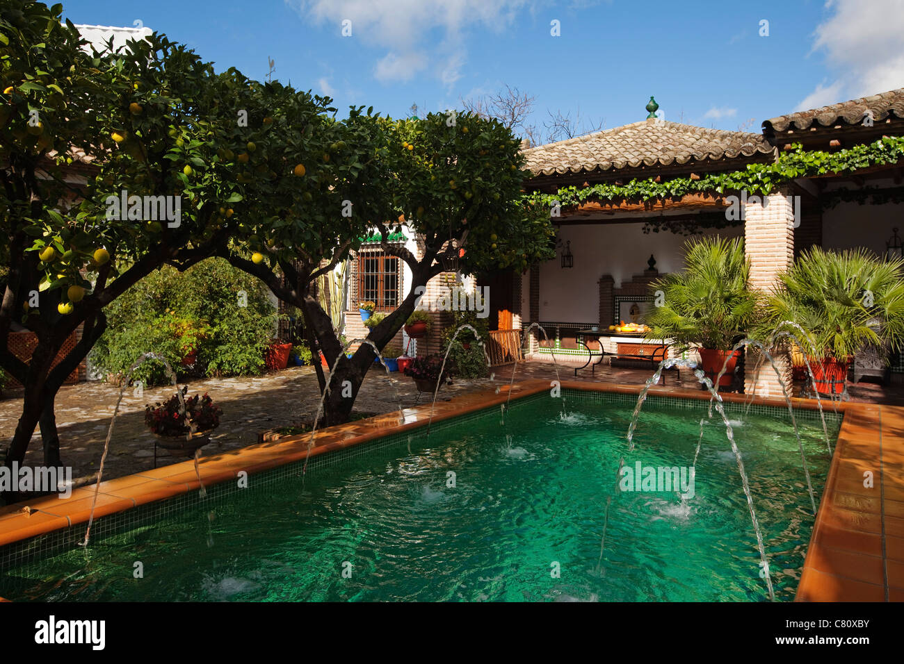 Courtyard at Anis Museum in Rute Cordoba Andalusia Spain Stock Photo ...
