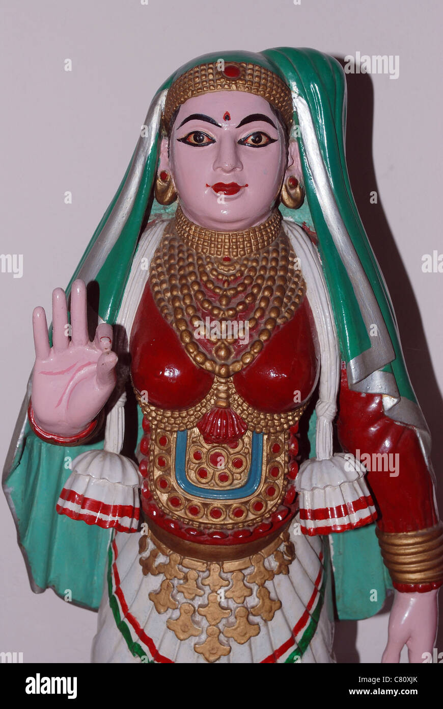clay idol of kathakali artform , a temple artform from kerala, india ...