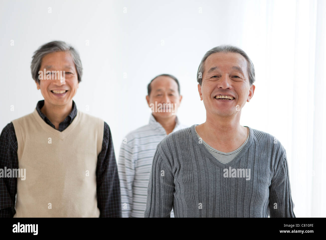 Three Cheerful Senior Men Stock Photo - Alamy