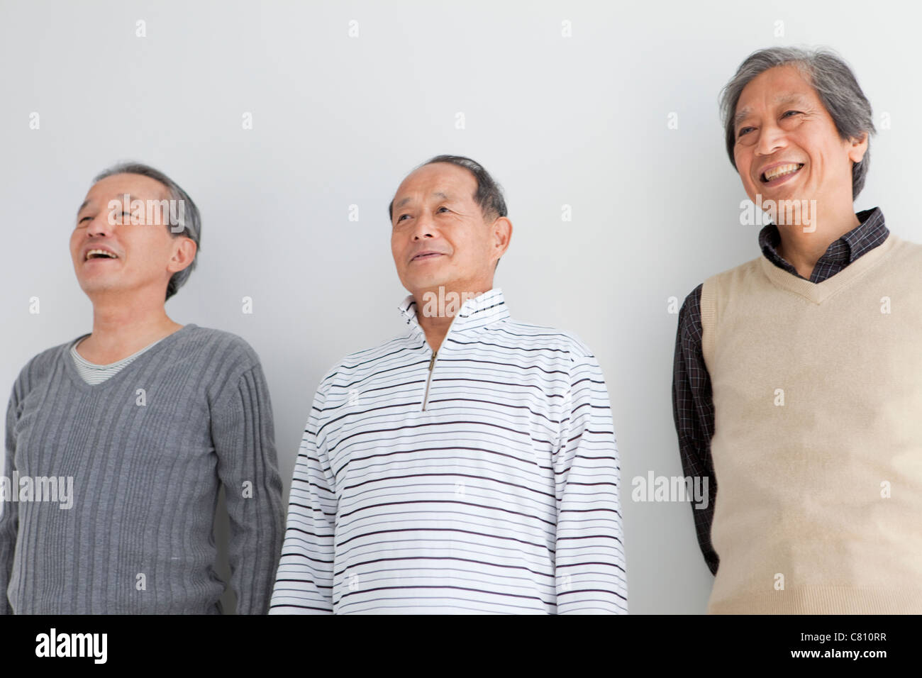 Three Cheerful Senior Men Stock Photo - Alamy