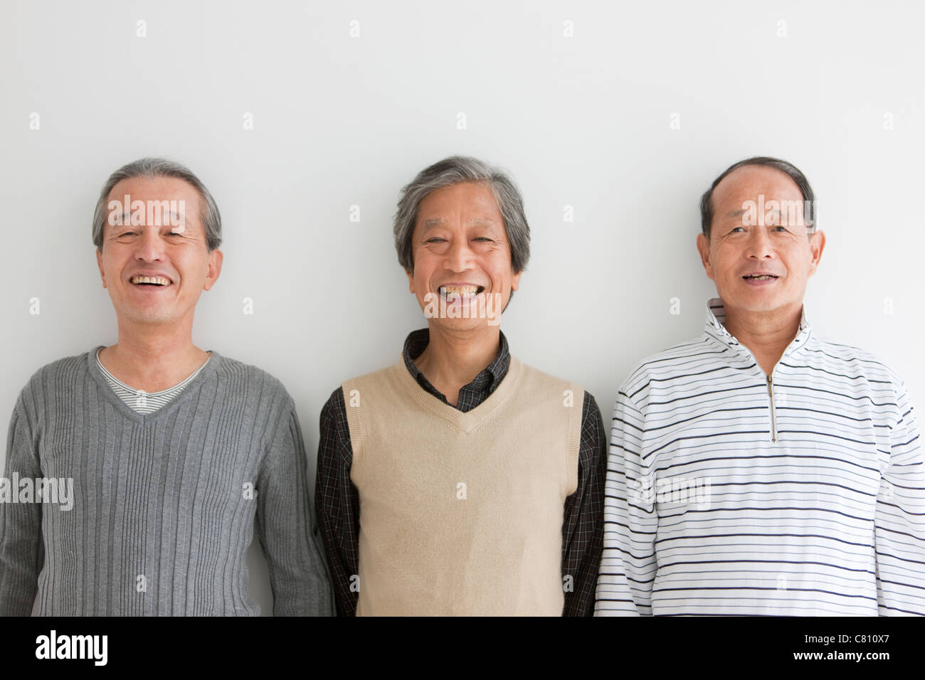 Three Cheerful Senior Men Stock Photo - Alamy