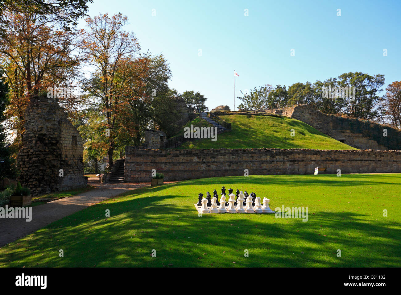 The ruins of Pontefract Castle, Pontefract, West Yorkshire, England, UK ...