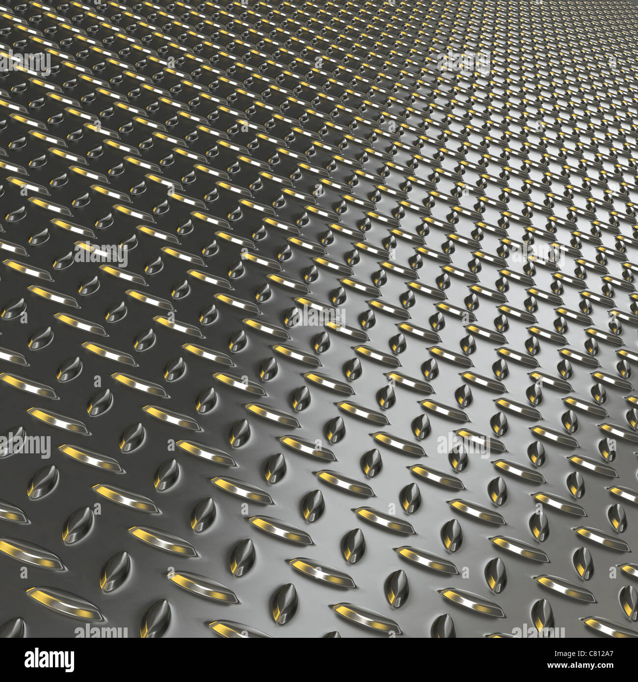 Steel diamond patterned plate with dramatic lighting in a close up shot ...