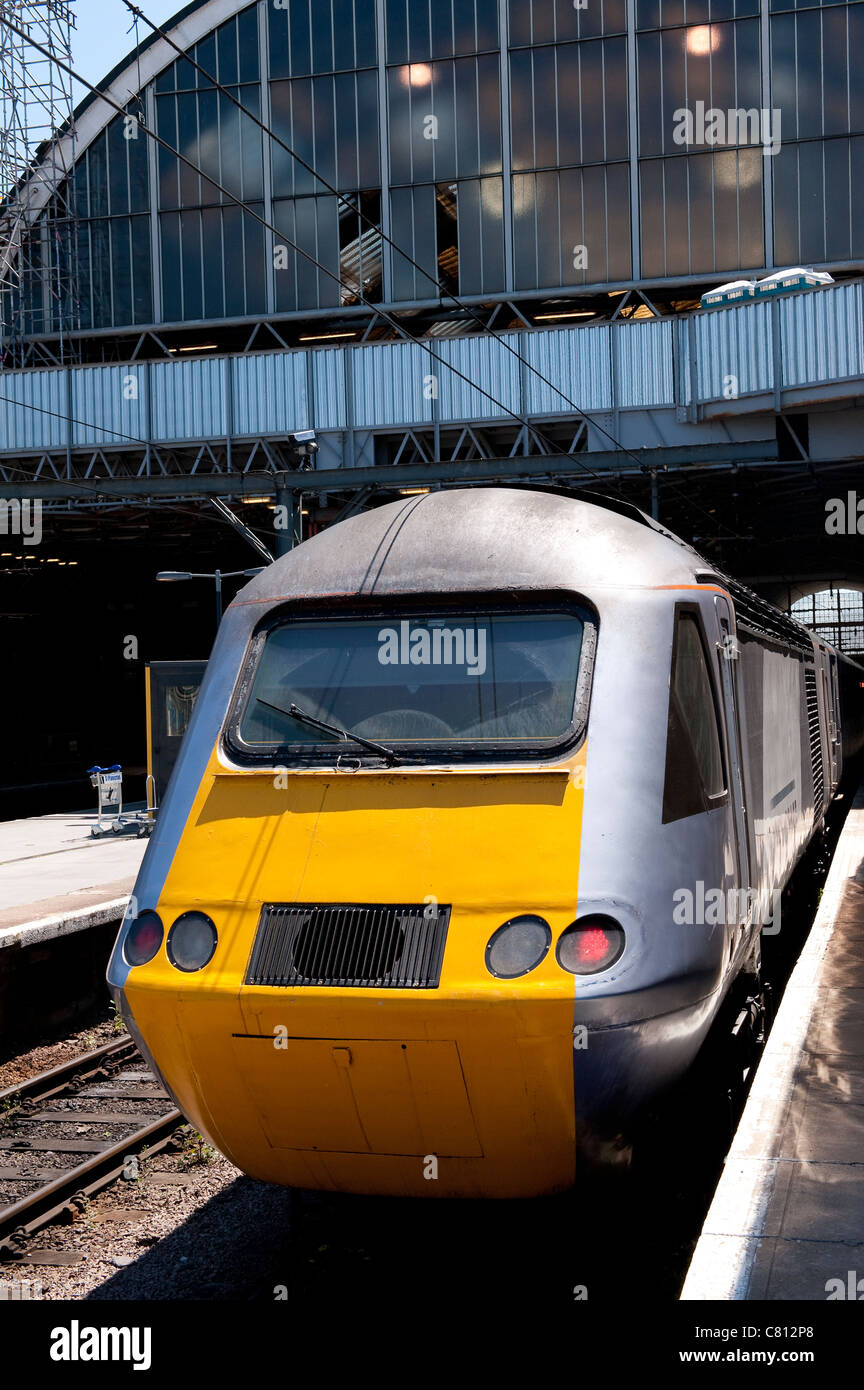High speed train in East Coast Trains livery waiting at a railway ...