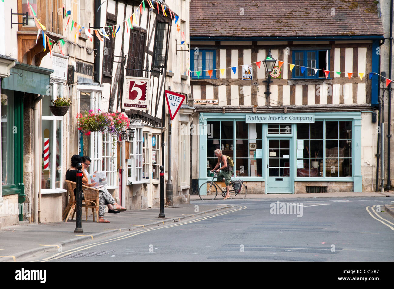 High Street of Cotswold Town of Winchcombe, Gloucestershire, UK Stock ...