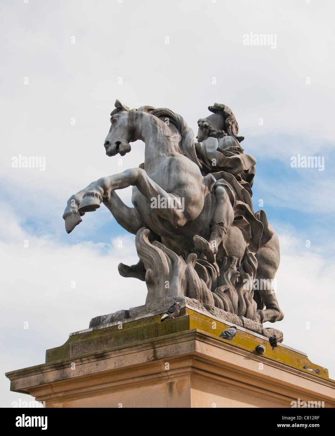 Sculpture of King Louis XIV by Bernini, outside the Louvre Stock Photo ...
