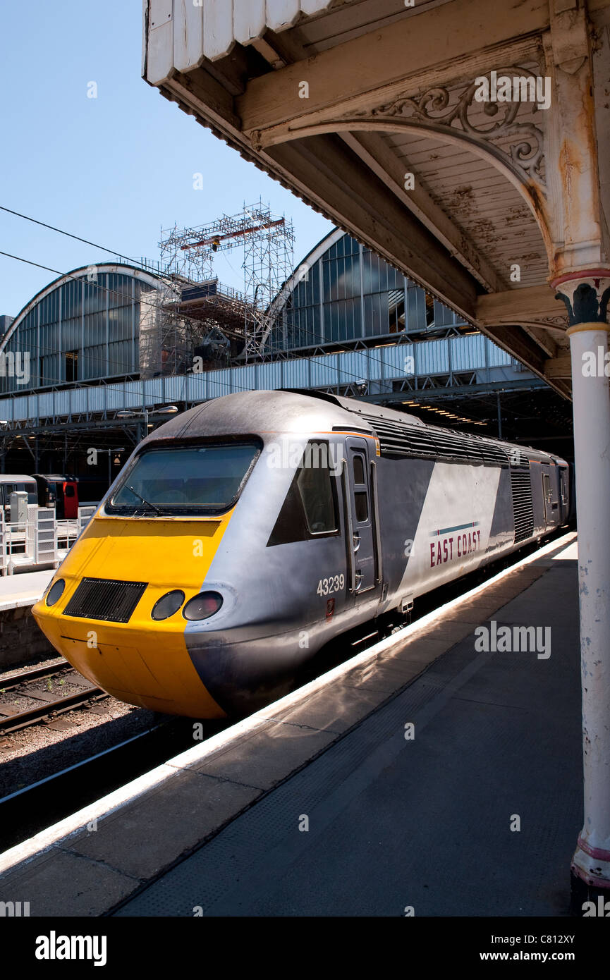 High speed train in East Coast Trains livery waiting at a railway ...