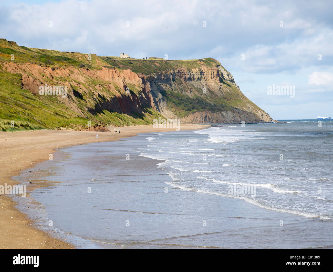 Cattersty Sands beach at Skinningrove Cleveland UK Stock Photo - Alamy