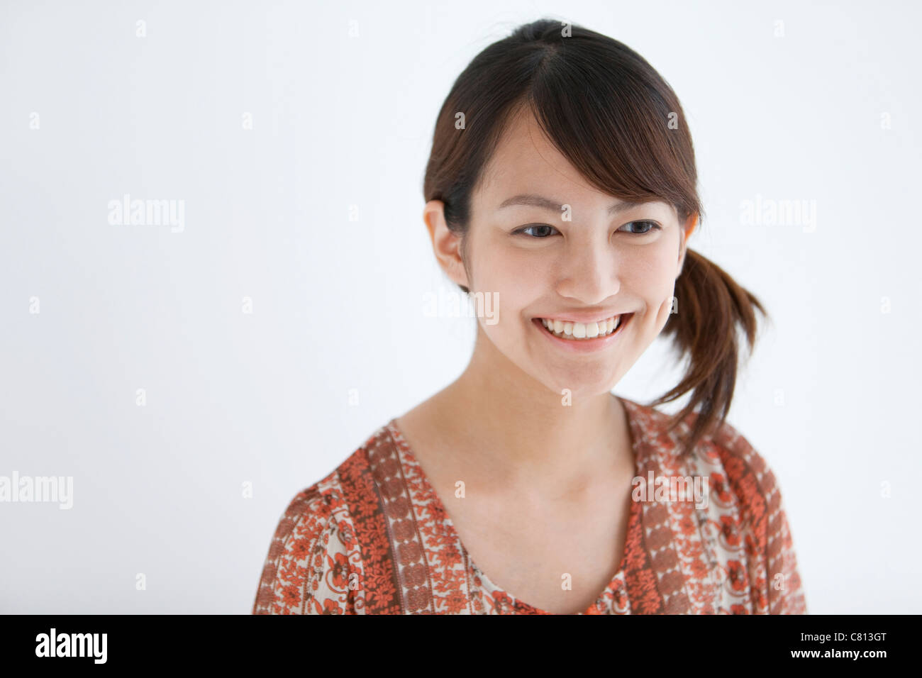 Cheerful Young Woman Stock Photo - Alamy