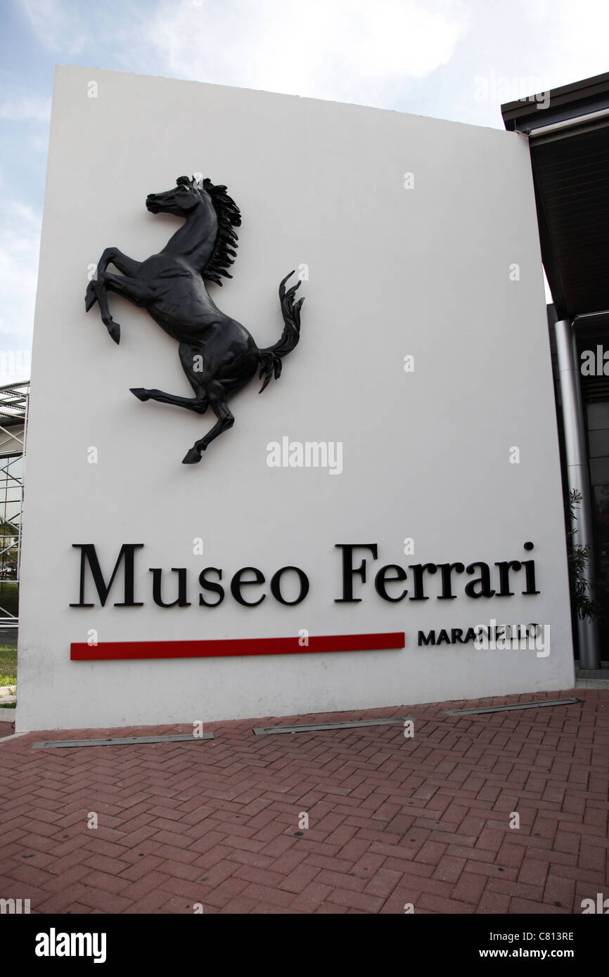 FERRARI MUSEUM SIGN MARANELLO ITALY 08 September 2011 Stock Photo - Alamy