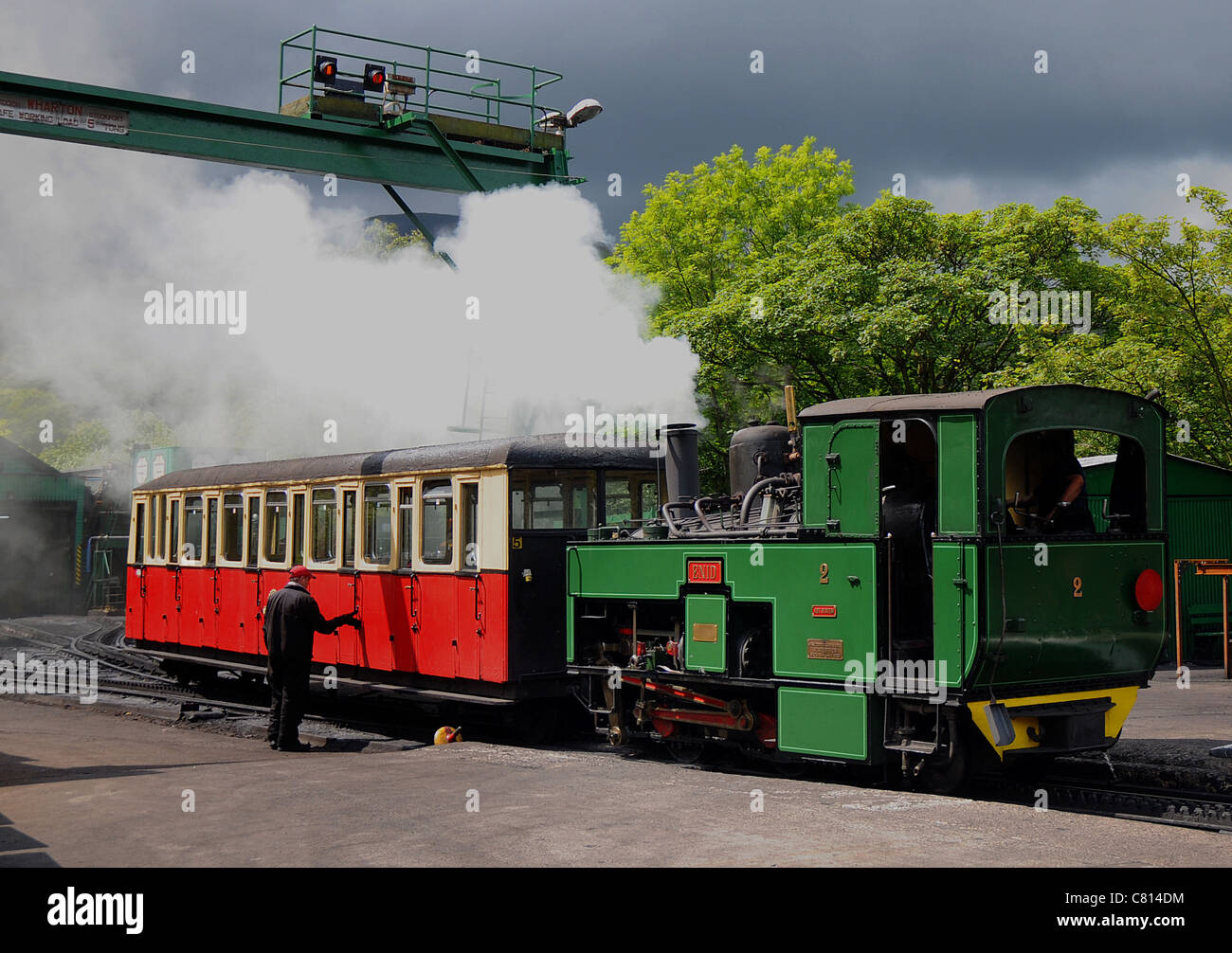 A STEAM TRAIN READY TO HAUL PASSENGERS TO THE SUMMIT OF MOUNT SNOWDON ...