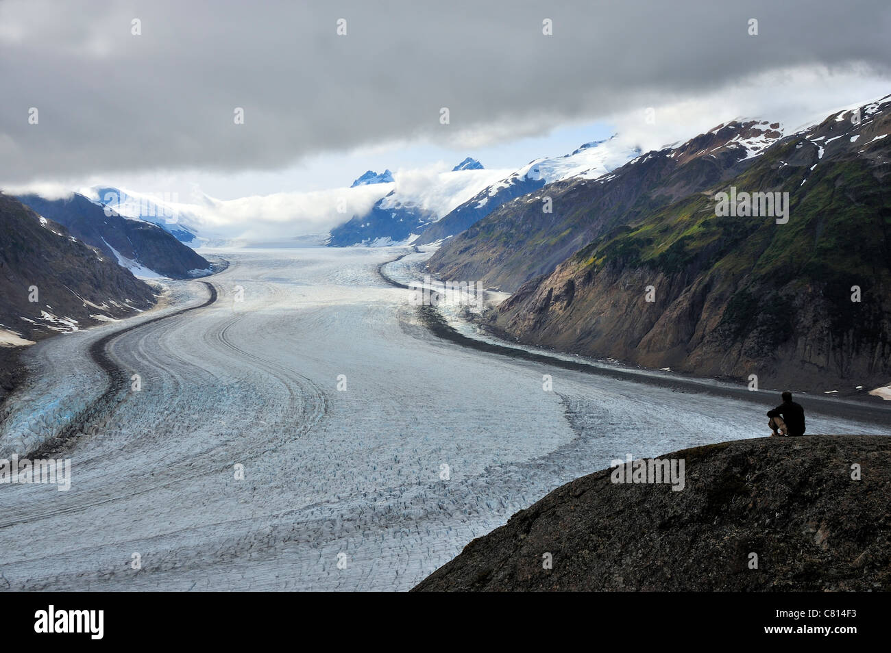 The Salmon Glacier situated in northern British Columbia near the town ...