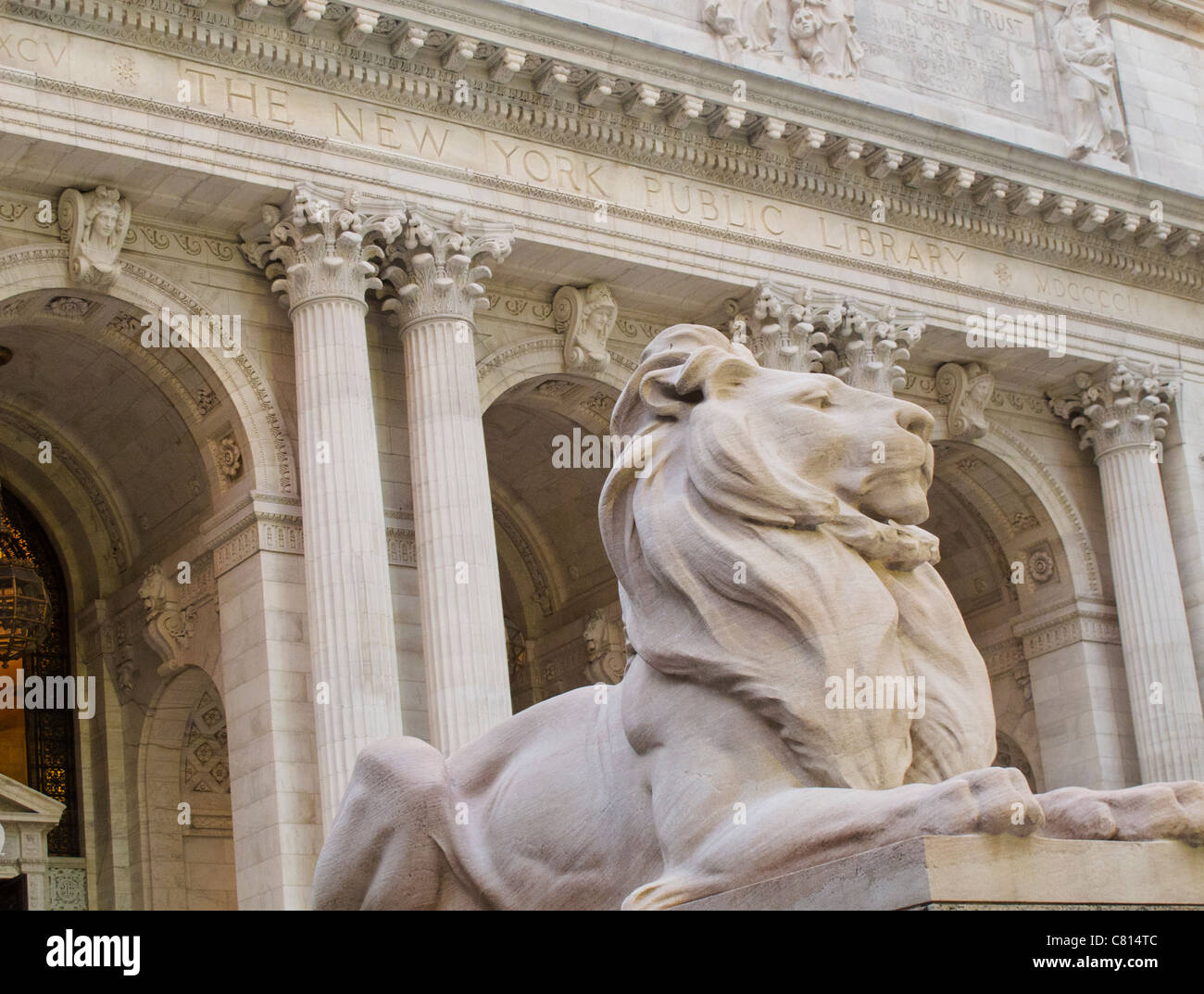 New York Public Library Lions+ Stock Photo - Alamy