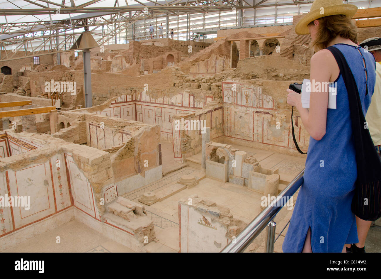 Turkey, Ephesus, Terrace Houses. Ancient Roman villas once inhabited by ...