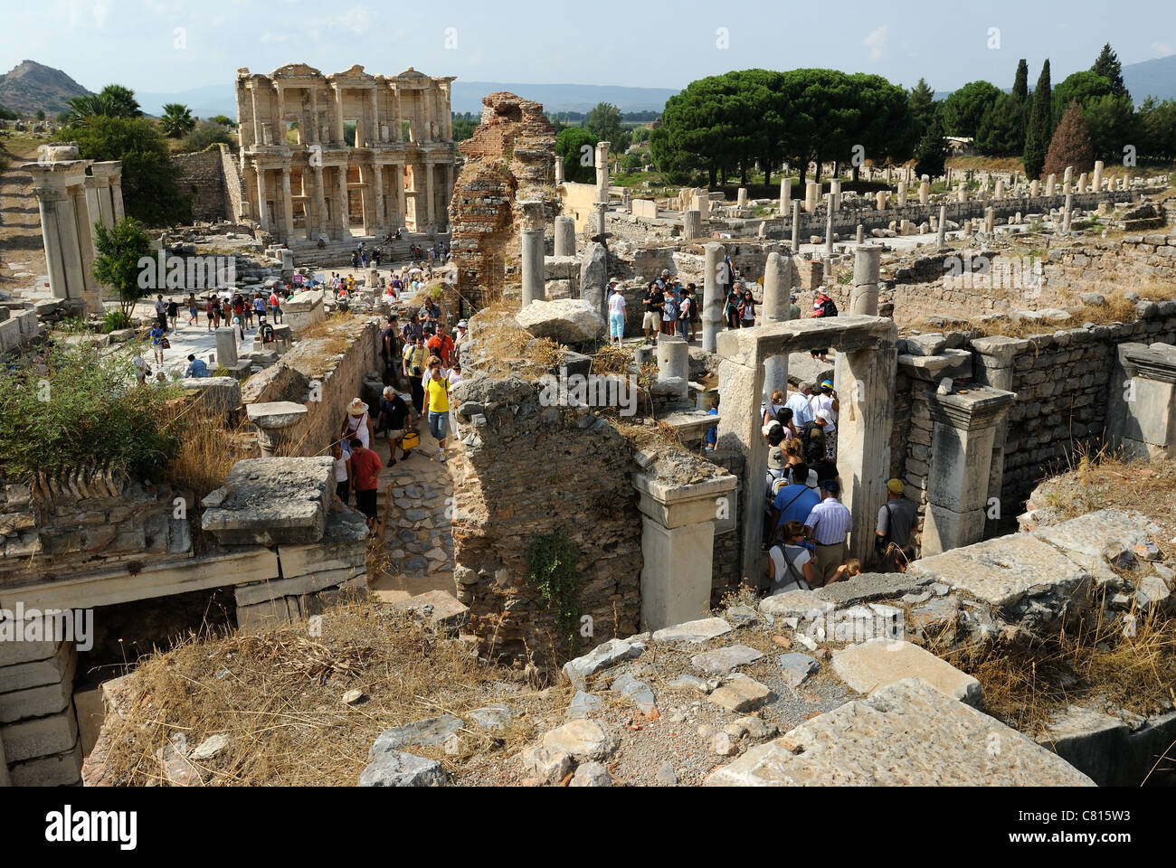 Ephesus, UNESCO World Heritage Site, view from the Baths of Scholastica ...