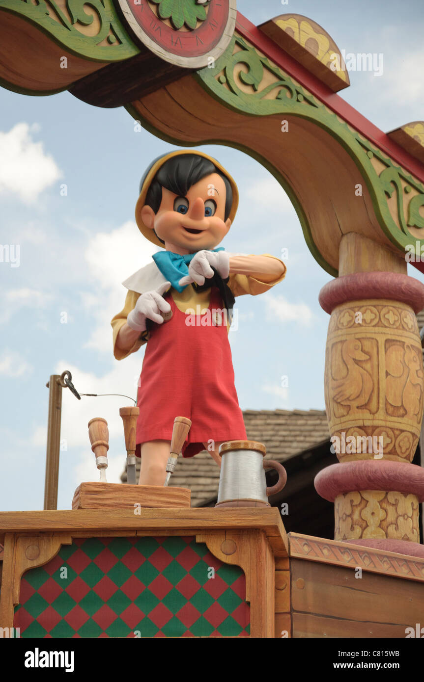 magic kingdom celebrate a dream come true parade Pinocchio float Stock ...