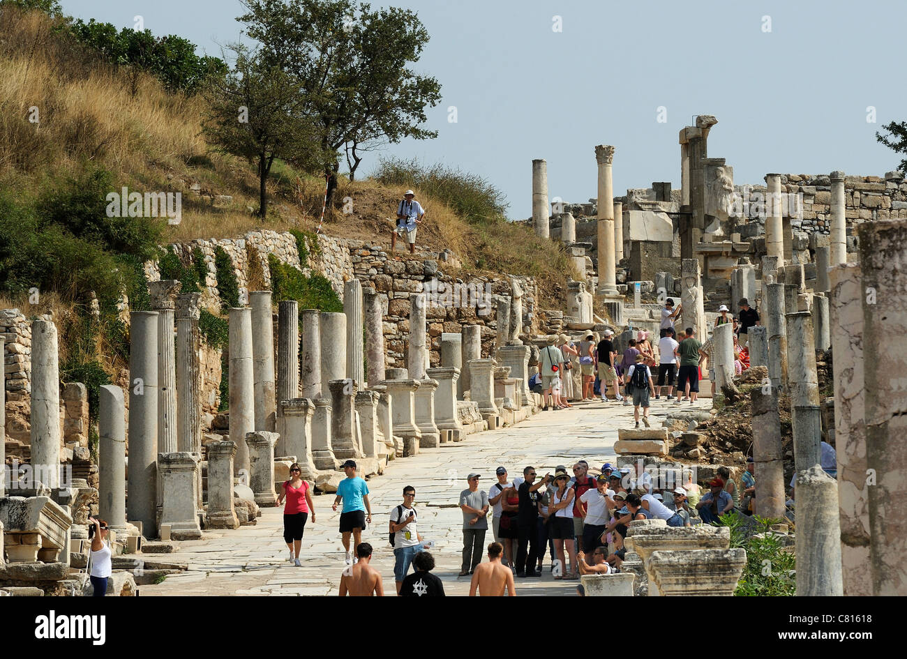 Ephesus, UNESCO World Heritage Site, excavations, Curetes Street with ...