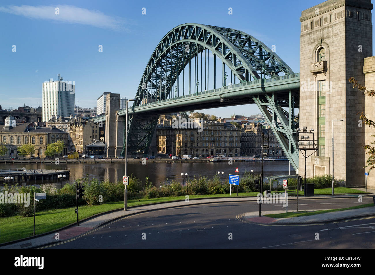 Newcastle Quayside and the Tyne Bridge viewed from the Gateshead side ...